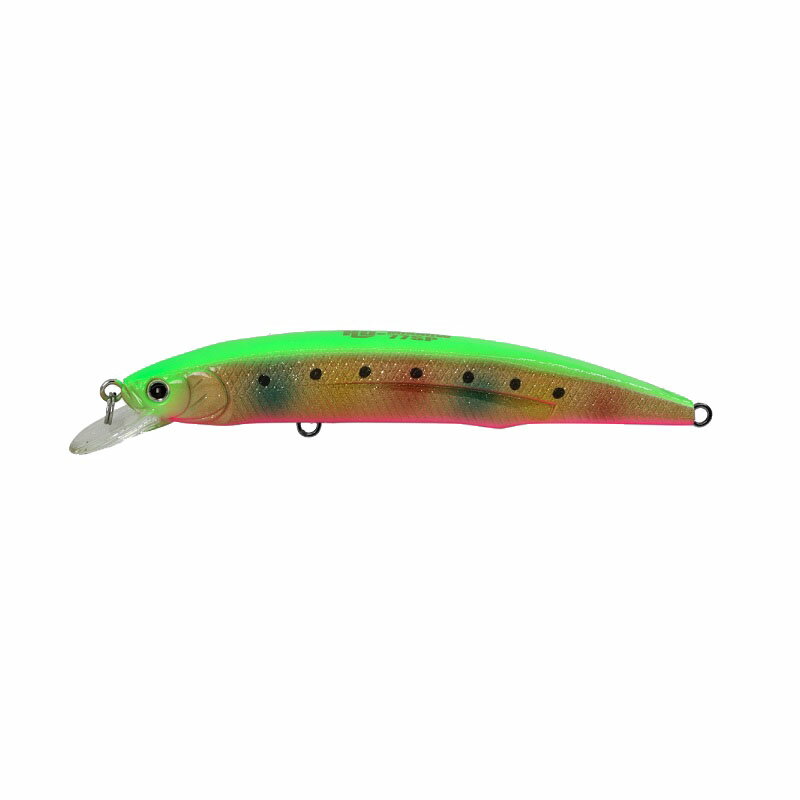 仕様表HU-MINNOW77SPにソルトカラー登場ソルト(海水)では絶妙な浮力を活かしたライザーテクニックで爆発的な釣果続出！特にシーバスの釣果は圧倒的でクチコミで広まっています。HIDEUP HU Minnow 77SP Salt col...