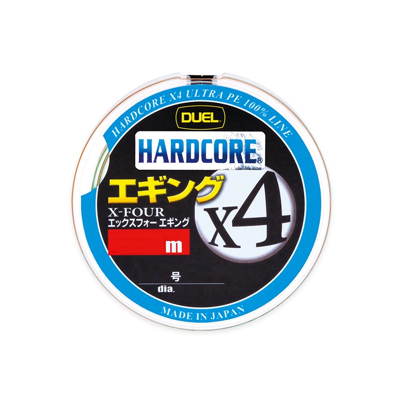 仕様表「ハードコア X4」 にエギングモデル登場■MicroPitch 4 BraidedウルトラPEをマイクロピッチブレイデッド加工（4本組）した、強くコシがあって扱い易いPEライン。■EasyPowerPEならではの低伸度に優れ、運動伝...