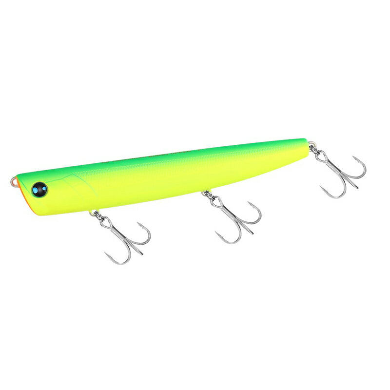 仕様表ただ巻きだけで魚を寄せる3Dアクション。新コンセプト「攻撃型サブサーフェススプラッシャー」。ただ巻きをするだけで斜めに切ったヘッドが水を受け水を左右にかき分けてヘッドを振り、水面や流速の変化で不規則にダイブ＆スプラッシュする攻撃型アピ...