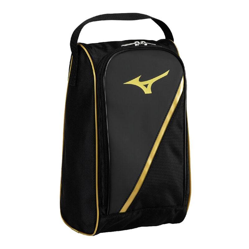 大人気！2026年NEWモデル！大特価セール！最安値に挑戦！大きな開口部でシューズを入れやすい設計！ 【MIZUNO】ミズノ シューズケース 合成皮革 ユニセックス ブラック×ゴールド 1FJKD020（野球・ソフトボール・スパイクケース・...