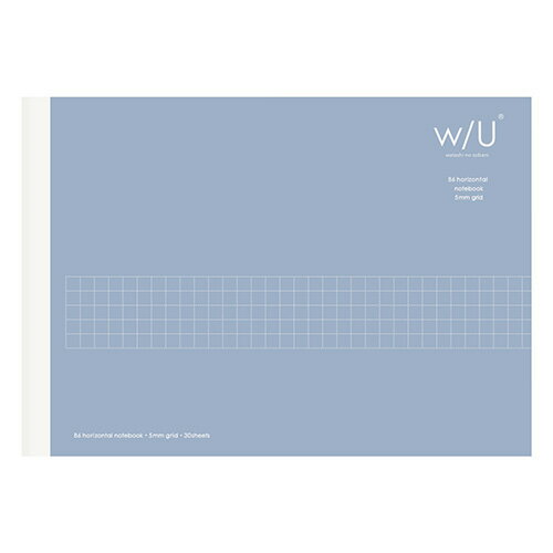 PC前のスペースでも広げやすいB6横型●本体サイズ・ヨコ179×タテ126×厚み4mm●本文：40枚・5mm方眼罫●本体重量：約80g●材質：表紙/ボール紙　本文/上質紙70g/F