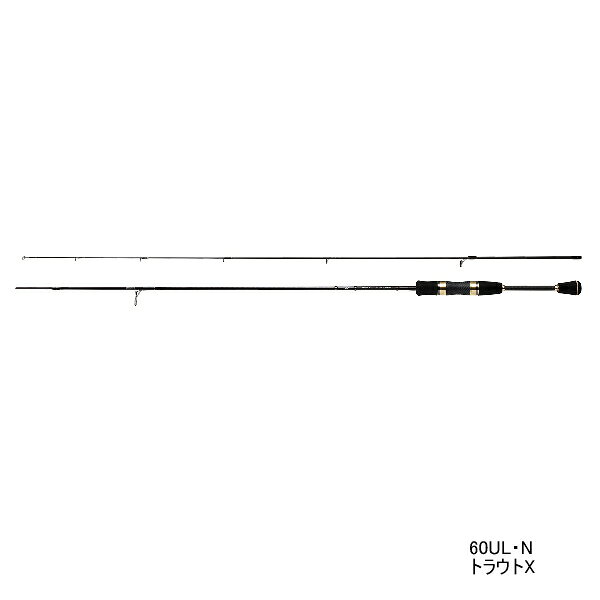 ワンポイントの赤が目を引くショートレングスアイテム（4.0ft、4.6ft、5.0ft）と、メタルパーツとカーボン調リールシート外観を持つレギュラーレングスアイテム（5.6ft、6.0ft）をラインアップ。エリアトラウトロッドに求められる基...