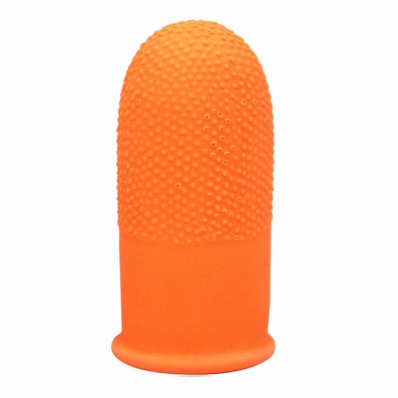 幅：20mm奥行：20mm高さ：50mm重量：14g厚くて丈夫、しっかりめくれる！優れたフィット感がある指サック。紙めくりや工場での作業に適し、厚くて丈夫なタイプ。表面のエンボス形状により、指先のしっかりとした滑り止めになります。紙めくりだ...