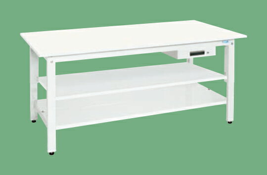 抗菌・抗ウイルス効果のあるパステル色の天板を使用した作業台です。本体は銀イオン配合による抗菌効果のある粉体塗装を採用！●外寸：W1800×D900×H800mm ●本体色：パールホワイト ●均等耐荷重：350kg ●質量：68kg ●天板サ...