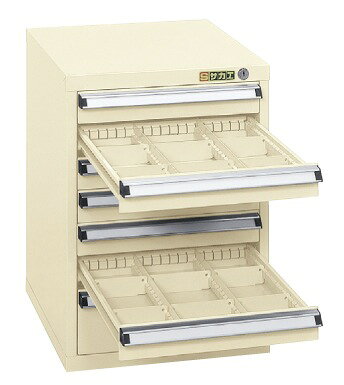 小さな部品や工具の保管に便利なサカエスモールキャビネット！！●外寸：W390×D400×H540mm●カラー：アイボリー●質量：28kg●引出内寸法：H60：W310×D330×H52mm、H120：W310×D330×H112mm●セット...
