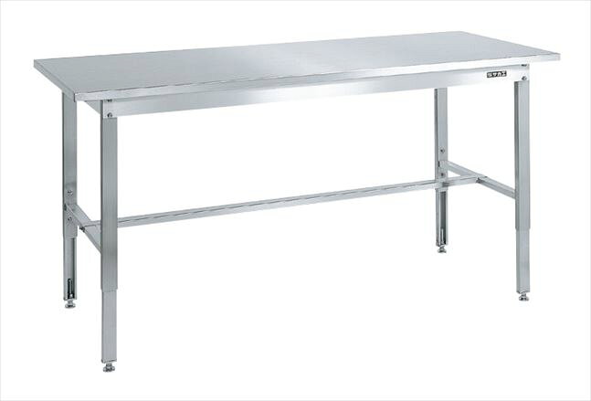 作業に合わせて、人に合わせて高さ調整が可能●外寸：W1800×D900×H700〜900mm●均等耐荷重：200kg●質量：45kg●材質：SUS430（No.4仕上げ）※脚フレームはSUS304●天板サイズ：1800×900×30mm●天...