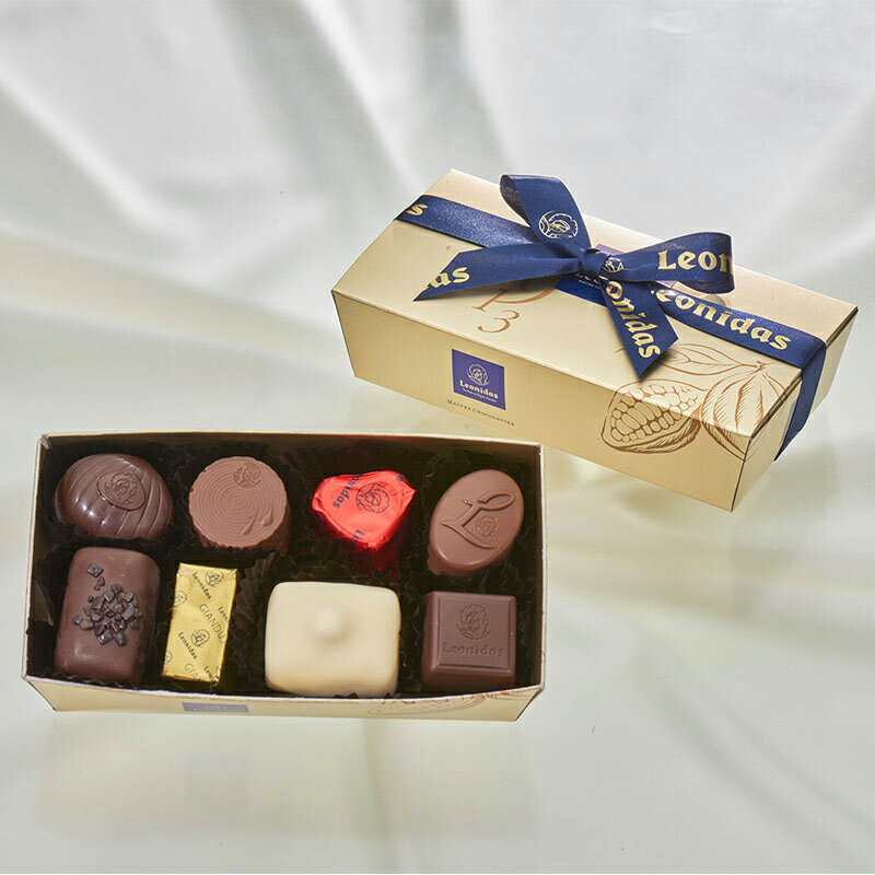 ベルギーで親しまれる仕切りのないバロタンにプラリネをアソート。レオニダスを代表するマノンカフェをはじめ、人気の8種をアソートしました。［内容］チョコレート×8個［賞味・消費期限］2026年3月31日［箱サイズ］7×14×3.5cm