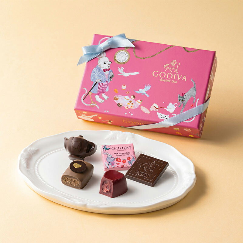 『不思議の国のアリス』の印象的なシーン『ティーパーティ』をイメージしたチョコレートを楽しめる、キュートな『アリスのティーパーティ コレクション』。 ティーパーティを彩る紅茶をイメージしたチョコレート、ゴディバの100周年を記念してリニューア...