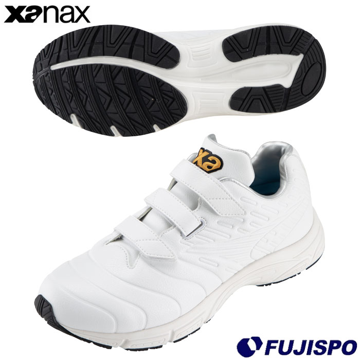 メーカー：ザナックス (Xanax)品名：ベルト式トレーニングシューズ品番：BS537TL-0101■アッパー人工皮革■アウトソール合成樹脂製■ミッドソール熟成型EVA■カラーホワイト×ホワイト■生産国中国製抜群の屈曲性でスムーズな動きをア...