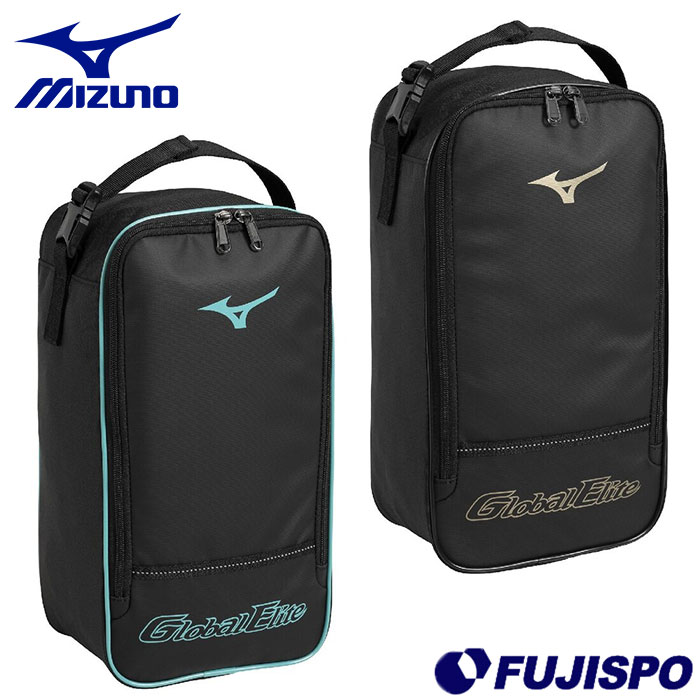 メーカー：ミズノ (mizuno)品名：グローバルエリート シューズケース 2026セレクションモデル品番：1FJKD913■素材ポリエステル(裏加工PU)■カラー39(ヒスイ)95(ブラック×ゴールド)■生産国ベトナム■サイズL18×W1...