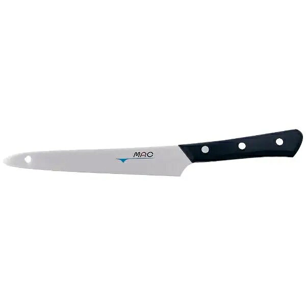 商品の詳細 サイズ 全長290mm 刃渡り175mm 背厚2,0mm 質量 110g 材質 刃：クローム・モリブデン鋼 柄：積層合板マック オリジナルシリーズ フィレット 刺身 両刃 AMT-44 17,5cm 庖丁 175mm 高級家庭用...