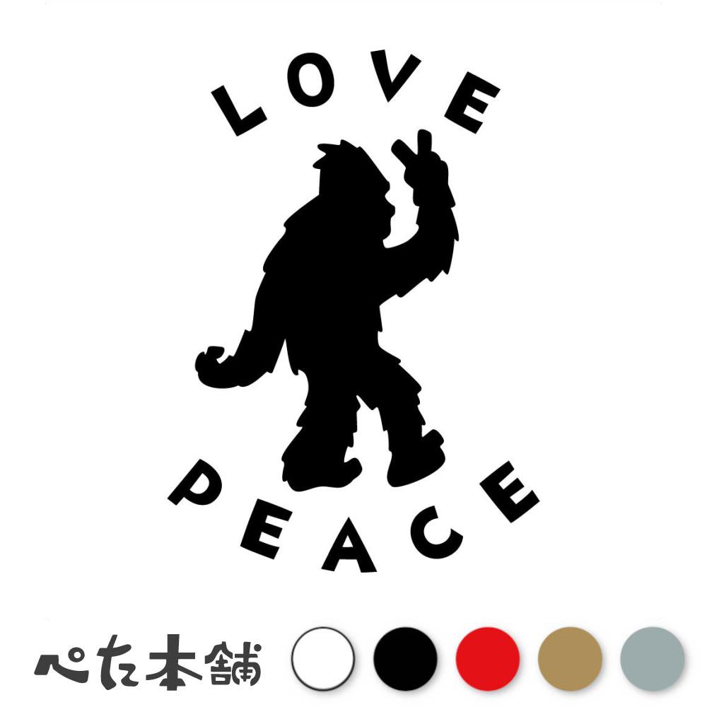 カッティングステッカー「LOVE&PEACE ビッグフット」 ※文字・デザインの変更は承っておりませんのでご了承ください。 ■カッティングステッカーとは？ カッティングステッカーとは、色の部分(文字やデザインの部分)だけが残る切り抜き型のス...