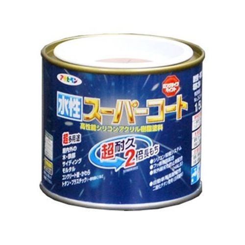 ●一般名:フッ素樹脂配合　水性シリコンアクリルペイント（JIS　K5663　1種）●規格:1/5L●標準塗り面積:一般色（1回塗）1.4〜1.9m2、メタリック色（2回塗）0.7〜1.1m2●色:こげ茶● 特殊フッ素樹脂、シリコン架橋システ...