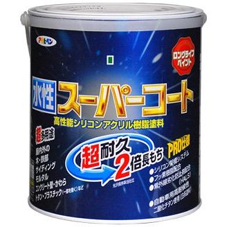 ●一般名:フッ素樹脂配合　水性シリコンアクリルペイント（JIS　K5663　1種）●規格:1.6L●標準塗り面積:一般色（1回塗）11〜15m2、メタリック色（2回塗）6〜7m2●色:水色フッ素、シリコン架橋システム及び紫外線劣化防止剤配合...