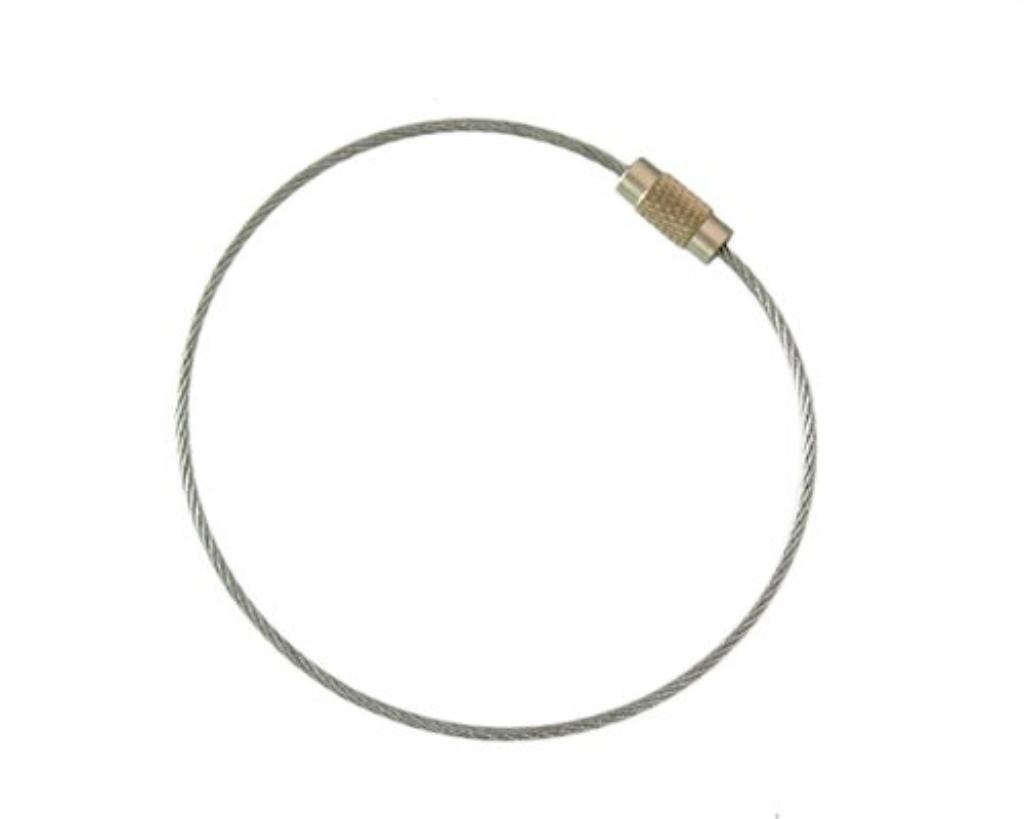 ●サイズ:1.4mm(線径)200mm(全長)金属のひも。アイデアで組み合わせて使い方いろいろ！【特長】・ステンレス製ワイヤー。 ワイヤーのつまみを回してはずします。