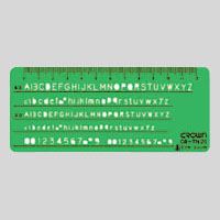 ●品番：CR-TN20-G耐衝撃性アクリル製。英字数字エッジ(目盛)付。文字高34mm。横×縦×厚：140×60×1mm