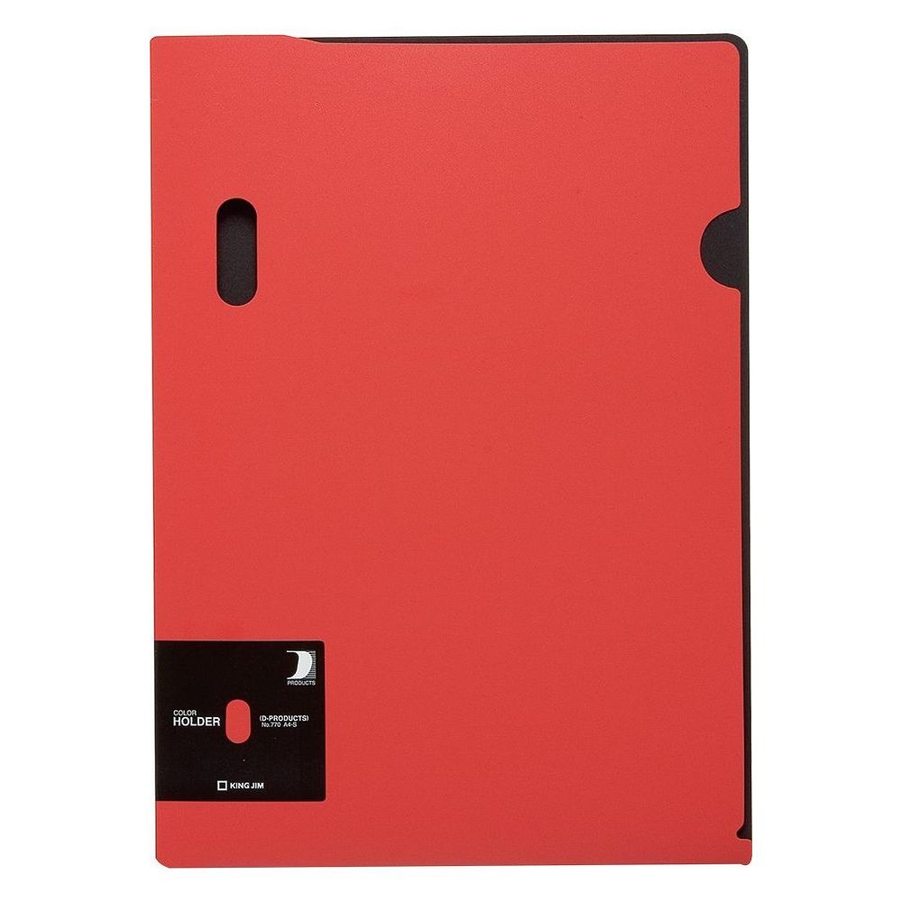 ●指1本でスマートに出せるスライドホール付き。書類が入れやすいコーナーカット付き。22.3×0.1×31cmサイズ:A4色:赤
