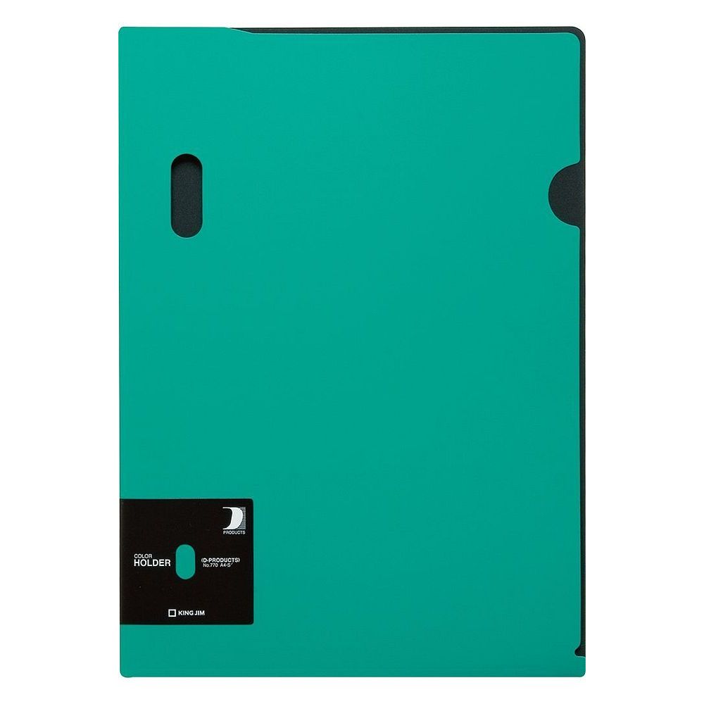 ●指1本でスマートに出せるスライドホール付き。書類が入れやすいコーナーカット付き。22.3×0.1×31cmサイズ:A4色:緑