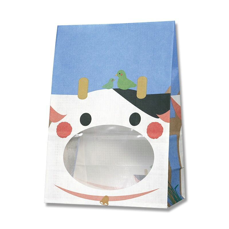 動物がパックンと口を開けた可愛いデザインです。外から中身が見えます。お菓子や小さめギフトにお勧めです。内側は全面にラミネートされており、マチがしっかりしています。●入数：50枚サイズ：幅120×マチ65×高175mm／窓のサイズ：幅90×高...