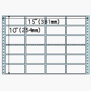 ●15″×10″(38.1cm×25.4cm)上質紙。シート寸法mm：381×254。ラベル寸法mm：83.8×38.1。一折片数：4×6=24片