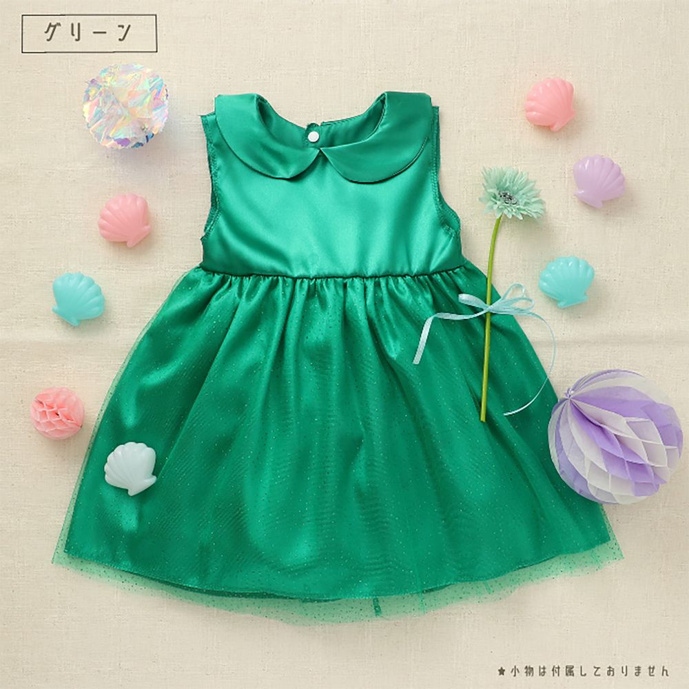 本格的なドレスが登場！一枚で様になる！発表会やお誕生日会に大活躍！1枚で主役になれちゃうワンピース【詳細】セット内容：本体×1商品サイズ：総丈：570mm　スカート丈：370mm　ウエスト：310mm（伸縮性無）材質：ポリエステル[ 衣装ベ...