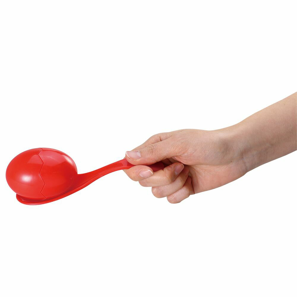 スプーンのバランスをとりながら上手に卵を運ぼう卵を落とすと中身が飛び出す【詳細】セット内容：卵（殻、中身）×4、スプーン×4商品サイズ：卵：75×55mm スプーン全長：160mm材質：pp、ポリエステル[ おもちゃ 一般玩具 スポーツ玩具 ]