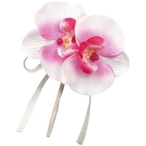 ふんわり軽やかな花びらが素敵な胡蝶蘭です。胸に飾れる安全ピン付き ポケットにさしこめます。【詳細】商品サイズ：約100×150×35mm材質：ポリエステル,スチール