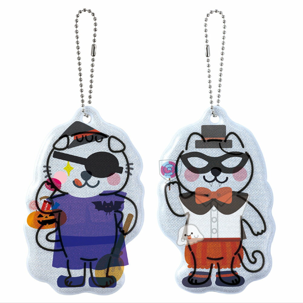 ハロウィンシールできせかえ！オリジナルの安全キーホルダーをつくろう！ハロウィンデザインのシールを使って、オリジナルのリフレクターが作れる工作キットです。夜道で街頭や車のライトを反射することで、周囲に存在を知らせることができます。短時間で仕上...
