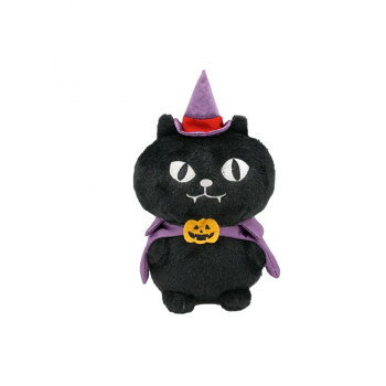 魔女の格好をした黒猫のぬいぐるみです。可愛らしく、ハロウィンシーズンのインテリアにもおすすめです。サイズ：12.5×9×7.5cm、個装サイズ：13×9×8cm重量：個装重量：70g素材・材質：ポリエステル100%生産国：中国