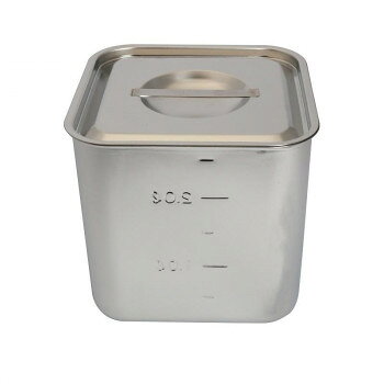 世界的な食品機器の衛生基準を満たしたNSF認証品です。HACCPに基づく衛生管理に最適です。縁部(フランジ)はカールがなく、サニタリー性に優れています。内側は計量に便利な目盛付きです。耐久性と耐食性に優れたステンレス製です。サイズ：内寸:1...