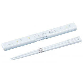 コンパクトなスリムタイプのお箸セット。シリコーンパーツ付きでカチャカチャ音がなりません。抗菌剤添加。銀イオンの抗菌力が樹脂表面の細菌の増殖を抑制します。サイズ：ケース:190×21×H12mm、箸:18cm、個装サイズ：19.1×4.4×1...