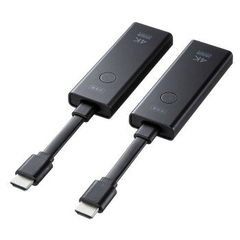 HDMIの映像・音声信号をワイヤレスで送信し、HDMI出力で大型テレビなどに表示することができます。※本製品は同一空間内(約200平方メートル)での同時使用セット台数について最大4セットまで同時使用できる性能を有していますが、接続機器・電波...