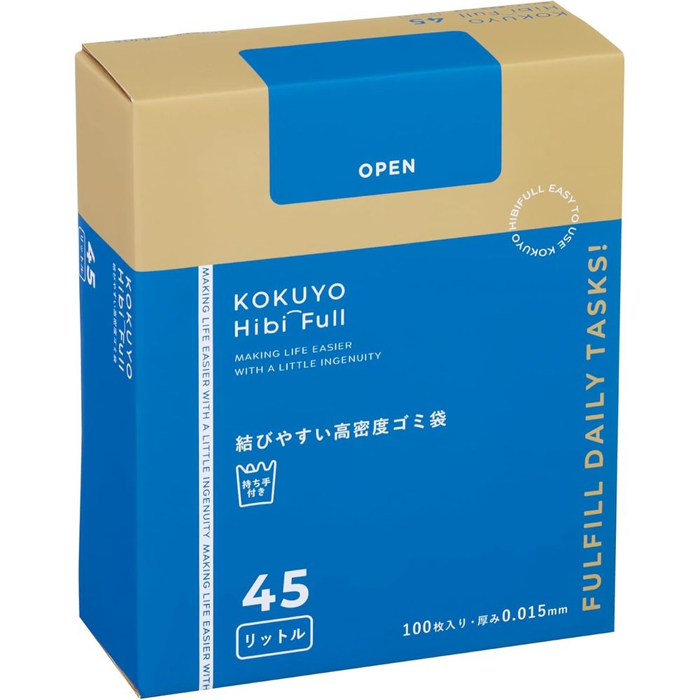 ●持ち手付きなので、ゴミ箱からの取り出しがスムーズで結びやすい高密度ゴミ袋です。●4つの持ち手を結んで、しっかり閉じられます。●半透明・シャカシャカタイプ●箱パッケージ●サイズ:45L【仕様】シートサイズ：650×800×0.015mm枚数...