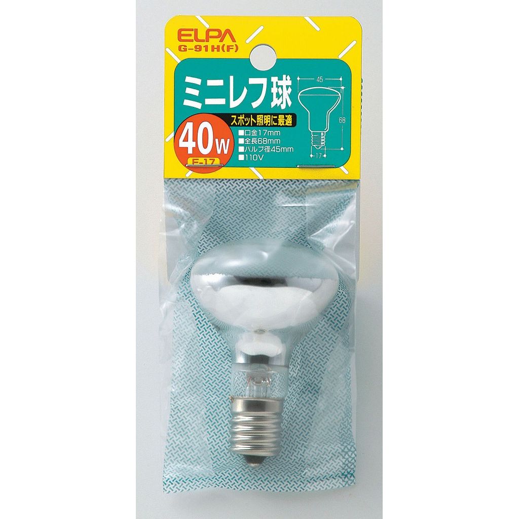 ●ミニレフ球●室内装飾照明、店舗ディスプレイなどに適しています。●小型タイプの反射形電球。スポットライトやスタンド、ディスプレイに適しています。■定格：　・電圧　110V　・消費電力 40W　・寿命：約1,000時間■本体サイズ：　・全長：...