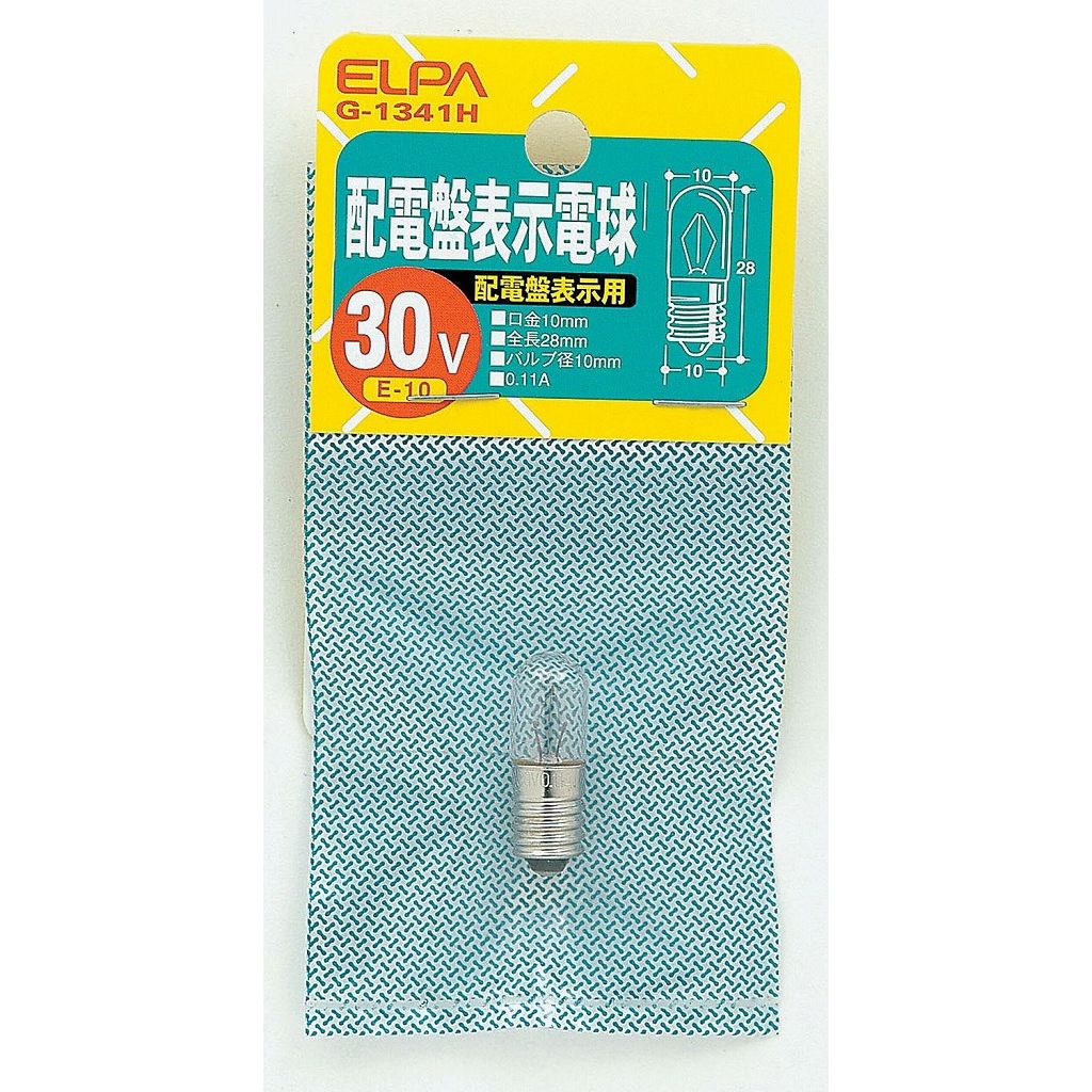 ●配電盤表示用●配電盤、関連装置などの信号用や表示灯として使用する電球です。■定格：　・電圧　30V　・消費電力 3.3W　・寿命：約2,000時間■本体サイズ：　・全長：28mm　・バルブ径：10mm　・口金：E10■入数：1個■カラー：クリア