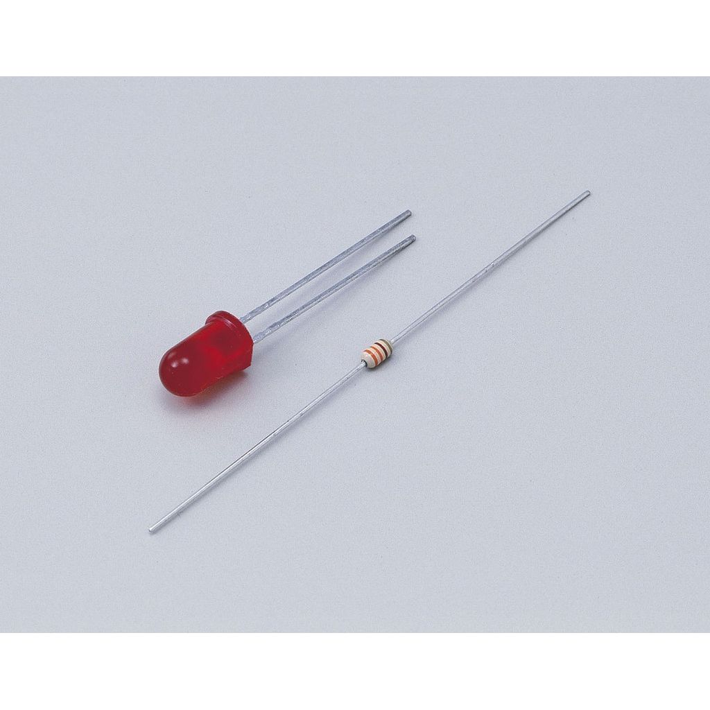 ■定格電流：25mA■動作温度：-20℃〜+75℃■3〜6V用抵抗(330Ω)付■φ5mm■入数：5個■カラー：レッド