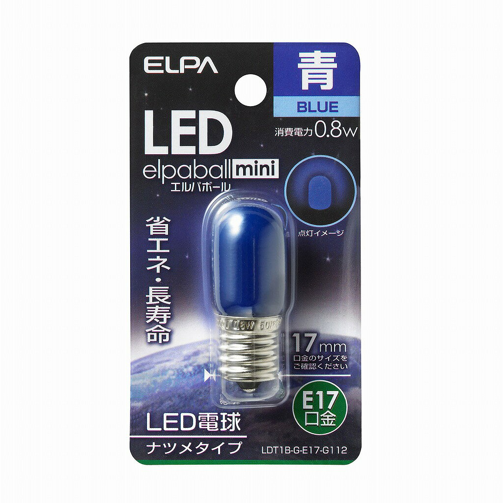 ●光源にはLEDを使用していますので、消費電力が少ない省エネタイプです。■交流電源：100V 50/60Hz共用■口金：E17■サイズ：全長48X外径20(mm)■質量：10g■定格入力電流：0.01A■定格消費電力：0.8W■設計寿命：3...