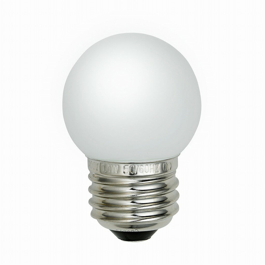 ●光源にはLEDを使用していますので、消費電力が少ない省エネタイプです。■交流電源：100V 50/60Hz共用■口金：E26■サイズ：全長61X外径40(mm)■質量：26g■定格入力電流：0.016A■定格消費電力：1.4W■設計寿命：...