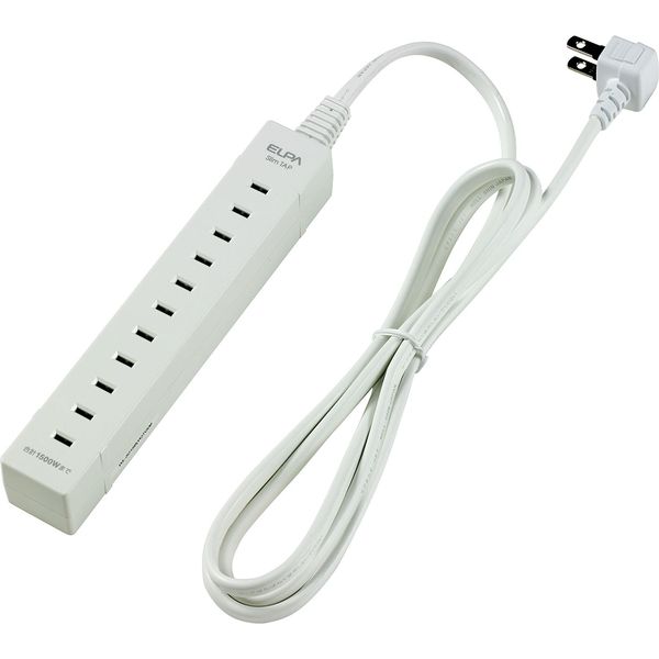 【特徴】●無駄のないスリム設計●ACアダプターを複数差せる。●電気火災を予防●コードは保護被ふく付安全構造●スッキリ配線できるL型プラグ【仕様】■定格：AC125V 15A■合計：1500Wまで■使用温度範囲：-10℃〜40℃■コード長：1...
