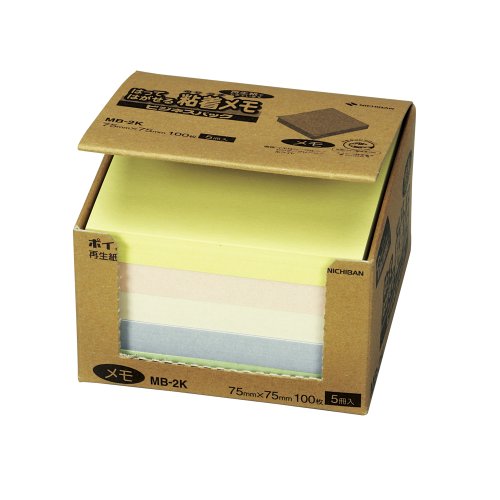 ●100枚×5冊入(各色1冊)●ビジネスパック●再生紙シリーズ(古紙パルプ配合率70%)●ふせん紙サイズ：75mm×75mm●寸法／75×75mm●1冊／100枚●カラー／混色（イエロー、ピンク、グリーン、ブルー、ホワイト）●単位（入数）／...