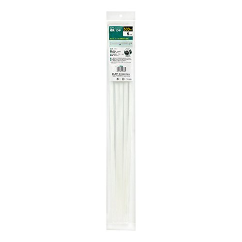 ●全長:530mm■幅:9mm■最大結束内径:140mm■引張強度:79.4kg■使用温度範囲:-40℃~+85℃■材質:66ナイロン■5本入■カラー:ホワイトELPA 結束バンド 530mm 朝日電器 【品番】KBL-N530005（WH）