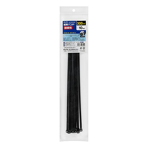 ●全長:300mm■幅:4.8mm■最大結束内径:76mm■引張強度:22.2kg■使用温度範囲:-40℃~+85℃■材質:66ナイロン(紫外線遮蔽剤入)■10本入■カラー:ブラックELPA 結束耐候 300mm 朝日電器 【品番】KBF-...