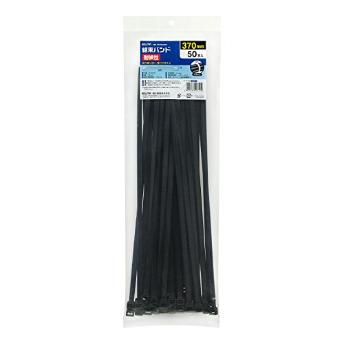 ●全長:370mm■幅:7.6mm■最大結束内径:102mm■引張強度:54.4kg■使用温度範囲:-40℃~+85℃■材質:66ナイロン(紫外線遮蔽剤入)■50本入■カラー:ブラックELPA 結束耐候 370mm 朝日電器 【品番】KBF...