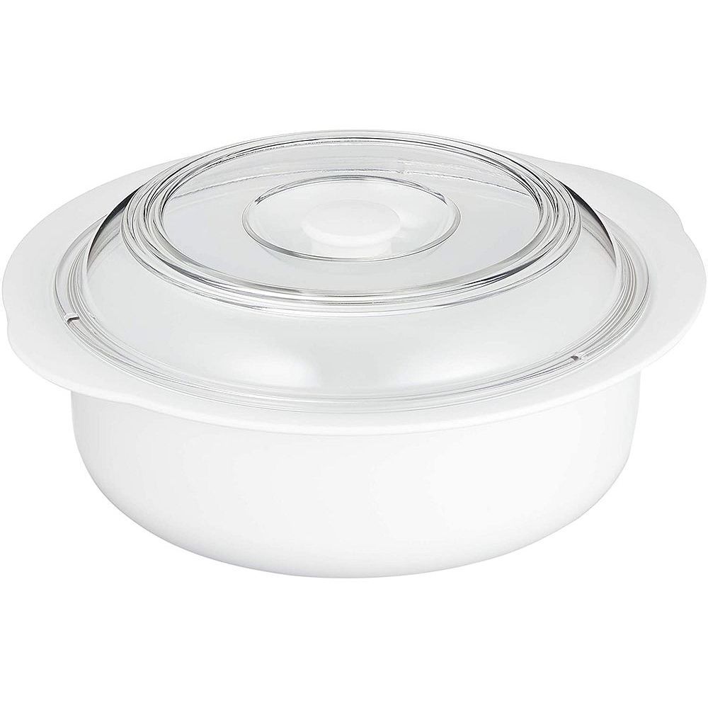 電子レンジ対応容器で、料理がラクラク。蒸し料理などに、水を入れて目皿をセットすれば、肉まんやシューマイ、冷えたごはんなどふっくらつややかに仕上がります（目皿は別売）。フタをしたまま電子レンジに使用できます。電子レンジ容器は密閉容器ではありま...