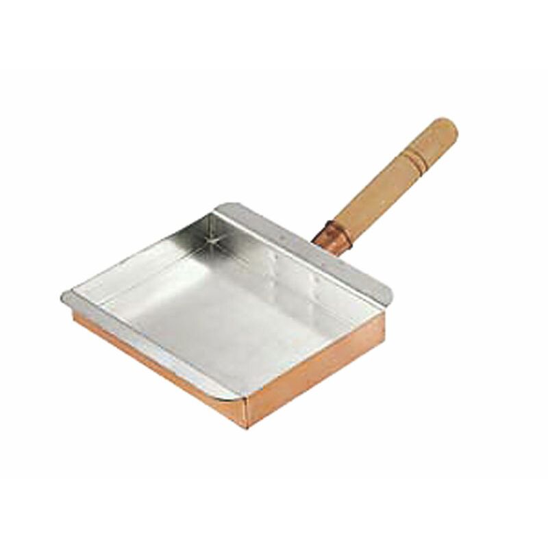 玉子焼き器、卵焼き器、フライパン銅製の玉子焼き器。銅は熱伝導性が良く、熱をむらなく伝えます。●内側は錫メッキ加工をしてあります。規格:18cm内寸縦×内寸横×深さ:180×225×30mm材質:銅※画像は代表画像ですので、画像のサイズ感と実...
