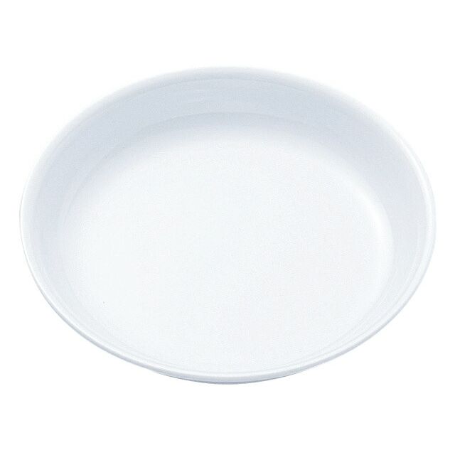 メラミン食器 白給食用食器などに。●耐熱温度:120℃食洗機使用可※電子レンジ使用不可規格:(4.5インチ) No.42外径×高さ:φ135×H22mm材質:メラミン樹脂※画像は代表画像ですので、画像のサイズ感と実際のお届け商品のサイズ感は...