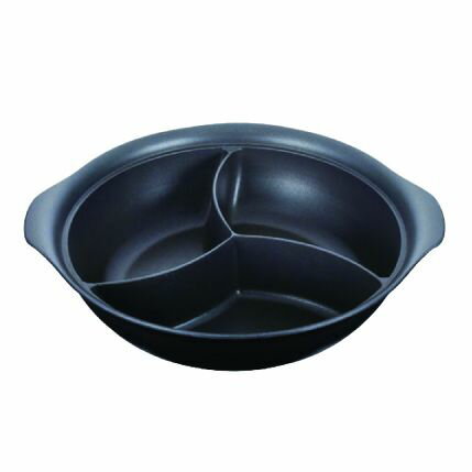 材質：アルミニウム外径×高さmm（容量L）：φ300×H80（3.6）生産地：日本（燕三条）日本製[ ちり鍋(IH) 3仕切り鍋（IH) ]