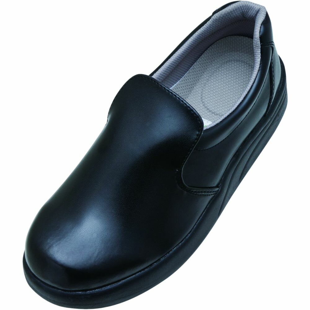 ・人工皮革ポリウレタンアッパー・裏布吸汗ライニング・幅広ゆったりEEE・衝撃吸収底・耐油・防滑グリッドソール材質：甲：合成皮革　底：合成ゴム生産地：中国[ コックシューズ 作業靴 厨房シューズ ]