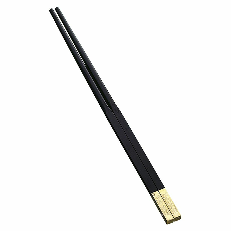 材質：黒壇　キャップ部：真鍮・金メッキ全長mm：260生産地：中国[ 中華箸(黒檀) 箸(黒檀) ]