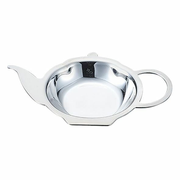 材質：洋白　銀メッキ外径×高さ×全長mm：φ80×H14×123生産地：日本（燕三条）日本製[ ティーパックトレー ]